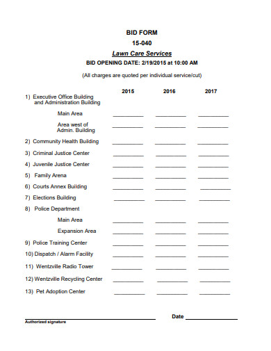 Lawn Care Bid 11 Examples Format Pdf Examples