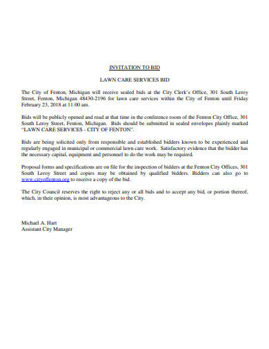 Lawn Care Bid 11 Examples Format Pdf Examples