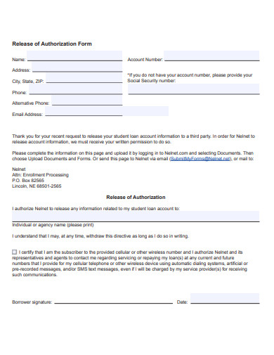 Release of Authorization Form - 5+ Examples, Format, PDF