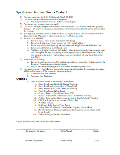 Lawn Service Contract - 6+ Examples, Format, How To Write, Pdf