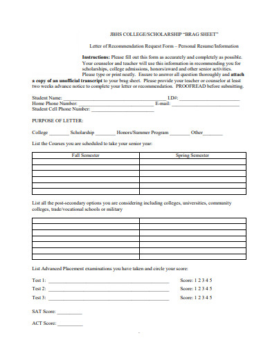 Scholarship Brag Sheet - 4+ Examples, Format, Pdf
