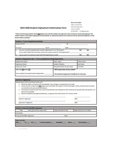 11+ Employment Authorization Form Examples in PDF | MS Word | Examples