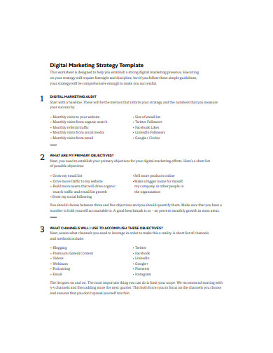 Digital Marketing Strategy - 10+ Examples, Format, Pdf | Examples