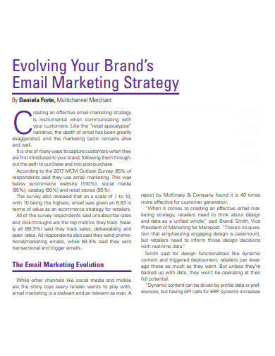 Email Marketing Strategy - 9+ Examples, Format, Pdf | Examples