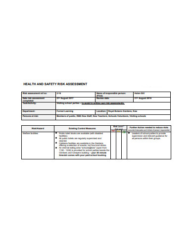 Safety Assessment - 12+ Examples, Format, Pdf | Examples