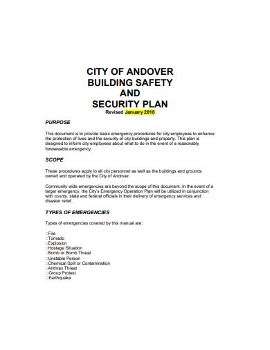SafetySecurity Plan - 12+ Examples, Format, Pdf | Examples