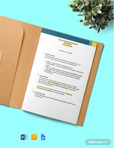 Construction Scope of Work - 11+ Examples, Format, Pdf | Examples
