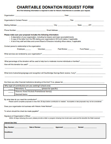 Donation Request Form - 10+ Examples, Format, Pdf | Examples