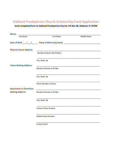Scholarship Fund Application - 11+ Examples, Format, Pdf | Examples