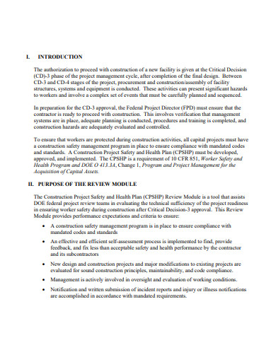 Construction HealthSafety Plan - 6+ Examples, Format, Pdf | Examples