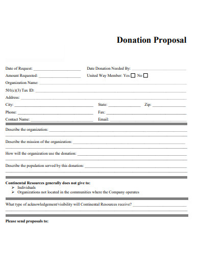 Donation Proposal - 10+ Examples, Format, Pdf | Examples