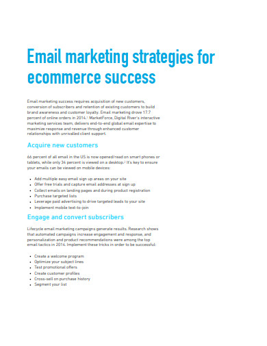 Email Marketing Strategy - 9+ Examples, Format, Pdf | Examples