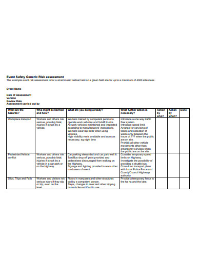 Safety Assessment - 12+ Examples, Format, Pdf | Examples