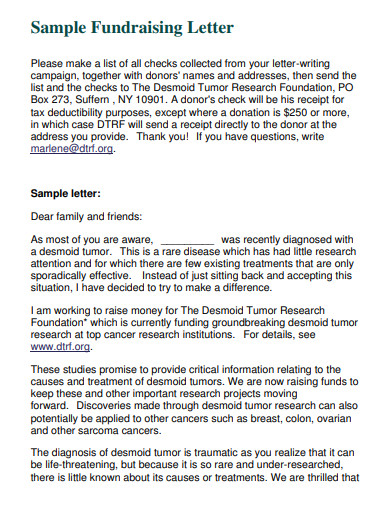Fundraising Donation Letter - FREE 4+ Examples, Format, Sample | Examples