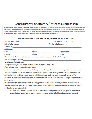 Guardianship Letter - FREE 10+ Examples, Format, Sample | Examples