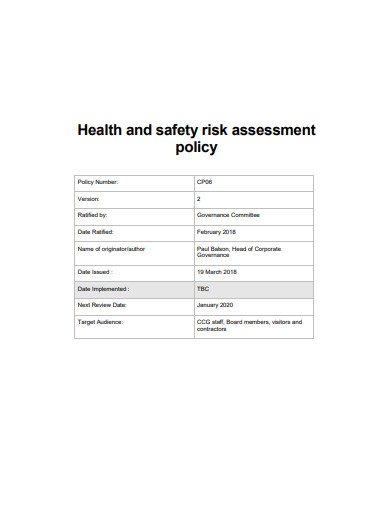 Safety Assessment - 12+ Examples, Format, Pdf | Examples