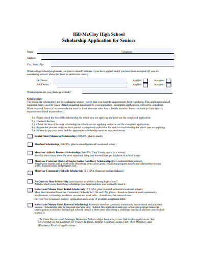 High School Scholarship Application - 11+ Examples, Format, Pdf | Examples