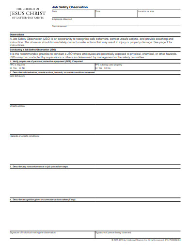 Safety Observation - 12+ Examples, Format, Pdf | Examples
