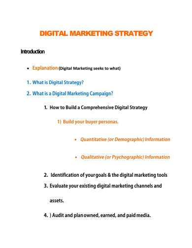 Digital Marketing Strategy - 10+ Examples, Format, Pdf | Examples