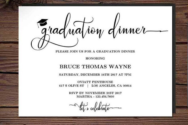 Graduation Dinner Invitation - 4+ Examples, Format, Pdf | Examples