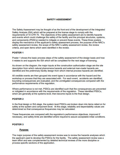 Safety Assessment - 12+ Examples, Format, Pdf | Examples