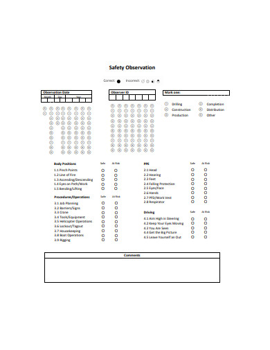 Safety Observation - 12+ Examples, Format, Pdf | Examples