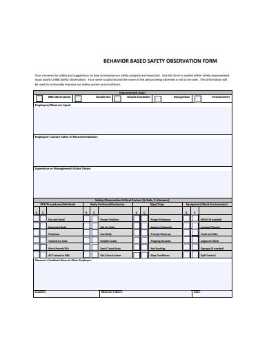 Safety Observation - 12+ Examples, Format, Pdf | Examples