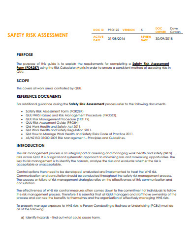 Safety Assessment - 12+ Examples, Format, Pdf | Examples
