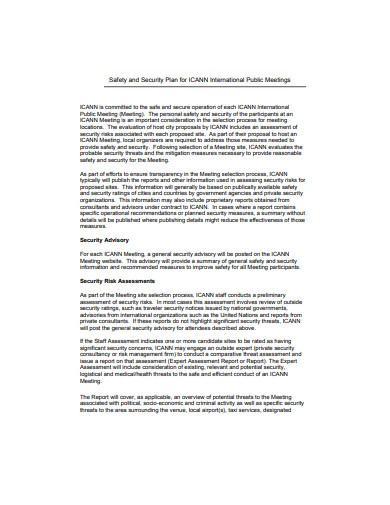 SafetySecurity Plan - 12+ Examples, Format, Pdf | Examples