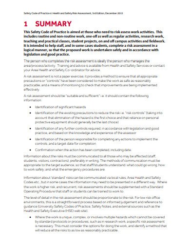 Safety Assessment - 12+ Examples, Format, Pdf | Examples