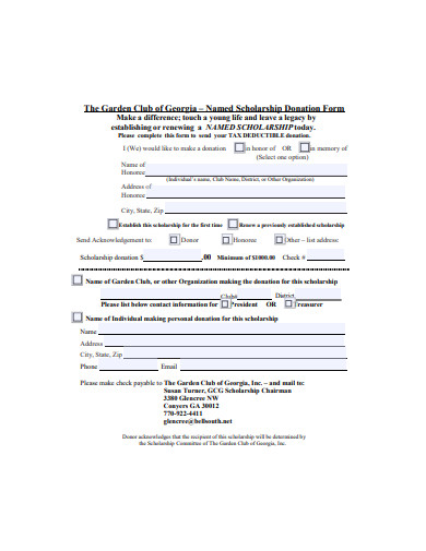 Scholarship Donation Form - 11+ Examples, Format, Sample | Examples