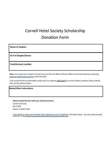 Scholarship Donation Form - 11+ Examples, Format, Sample | Examples