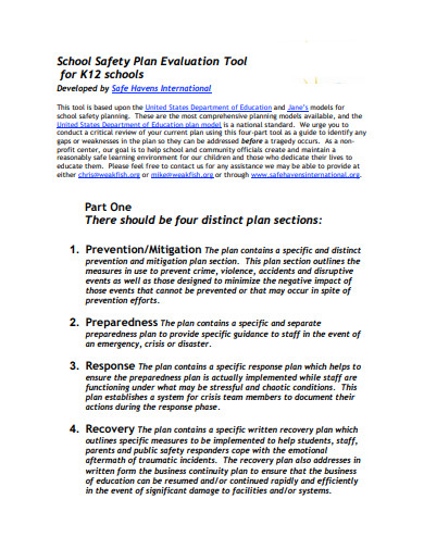 School Safety Plan 11 Examples Format Pdf Examples