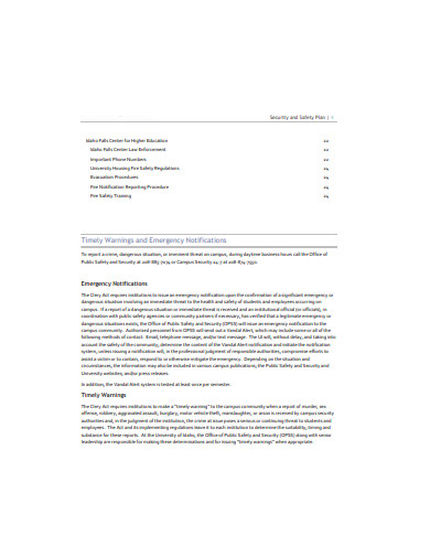 SafetySecurity Plan - 12+ Examples, Format, Pdf | Examples
