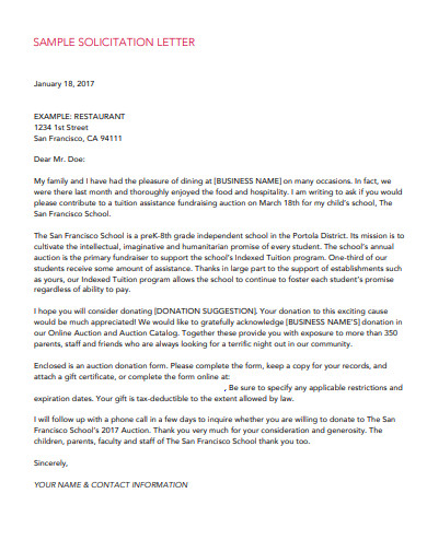 Donation Solicitation Letter - 10+ Examples, Format, Sample | Examples