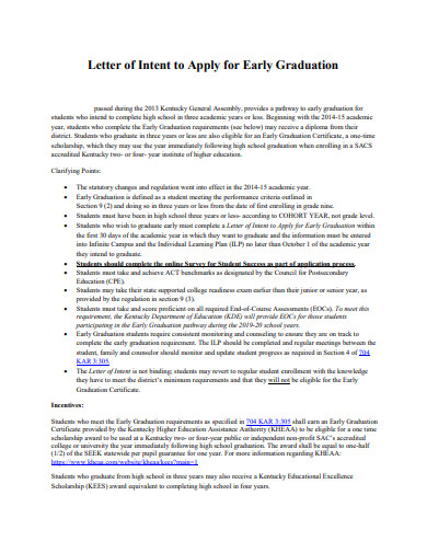 Graduate School Letter of Intent - FREE 9+ Examples, Format, Sample ...