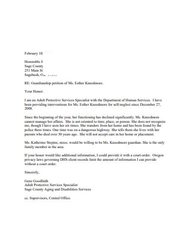 Guardianship Letter - FREE 10+ Examples, Format, Sample | Examples
