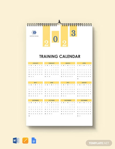 Training Calendar - 15+ Examples, Format, Pdf | Examples