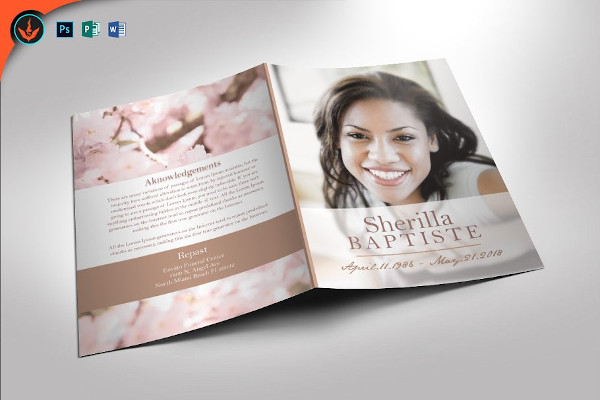 Funeral Program Brochure - 18+ Examples, Format, Pdf | Examples