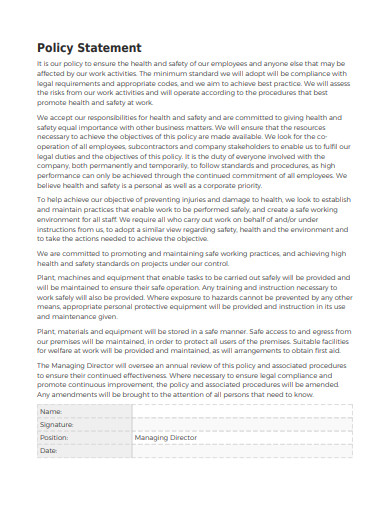 Construction Safety Policy - 10+ Examples, Format, Pdf | Examples