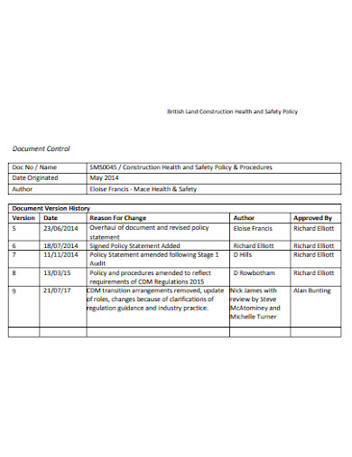 Construction Safety Policy - 10+ Examples, Format, Pdf | Examples