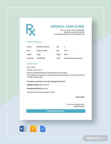 Doctor Excuse Note 11 Examples Format Pdf Examples