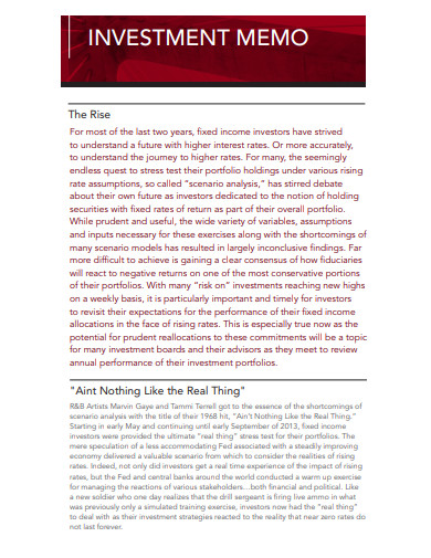 Investment Memo - 14+ Examples, Format, Pdf | Examples
