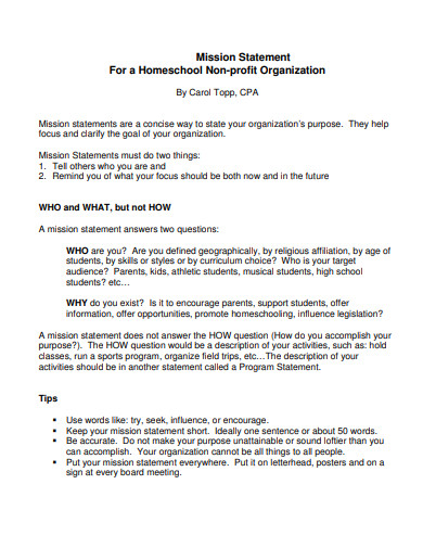 18 Nonprofit Mission Statement Examples In PDF MS Word Examples