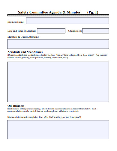 Safety Meeting Minutes - 23+ Examples, Format, Pdf | Examples