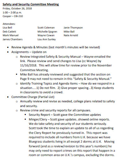 Safety Meeting Minutes - 23+ Examples, Format, Pdf | Examples