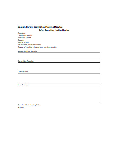 Safety Meeting Minutes - 23+ Examples, Format, Pdf | Examples