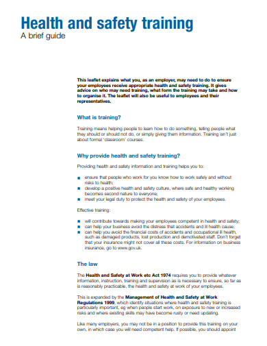 10 Safety Training Plan Examples In PDF MS Word Examples