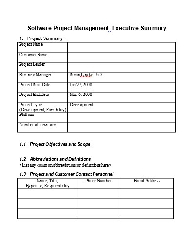 Project Management Executive Summary - 10+ Examples, Format, Pdf | Examples