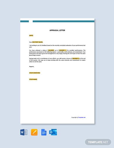 Appraisal Letter - 10+ Examples, Format, Sample | Examples